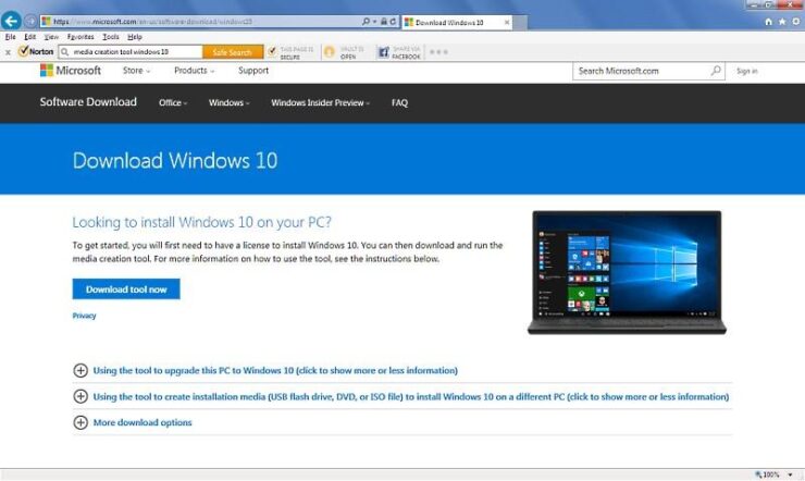 Using Microsoft’s Windows 10 Media Creation Tool to Download an ISO File